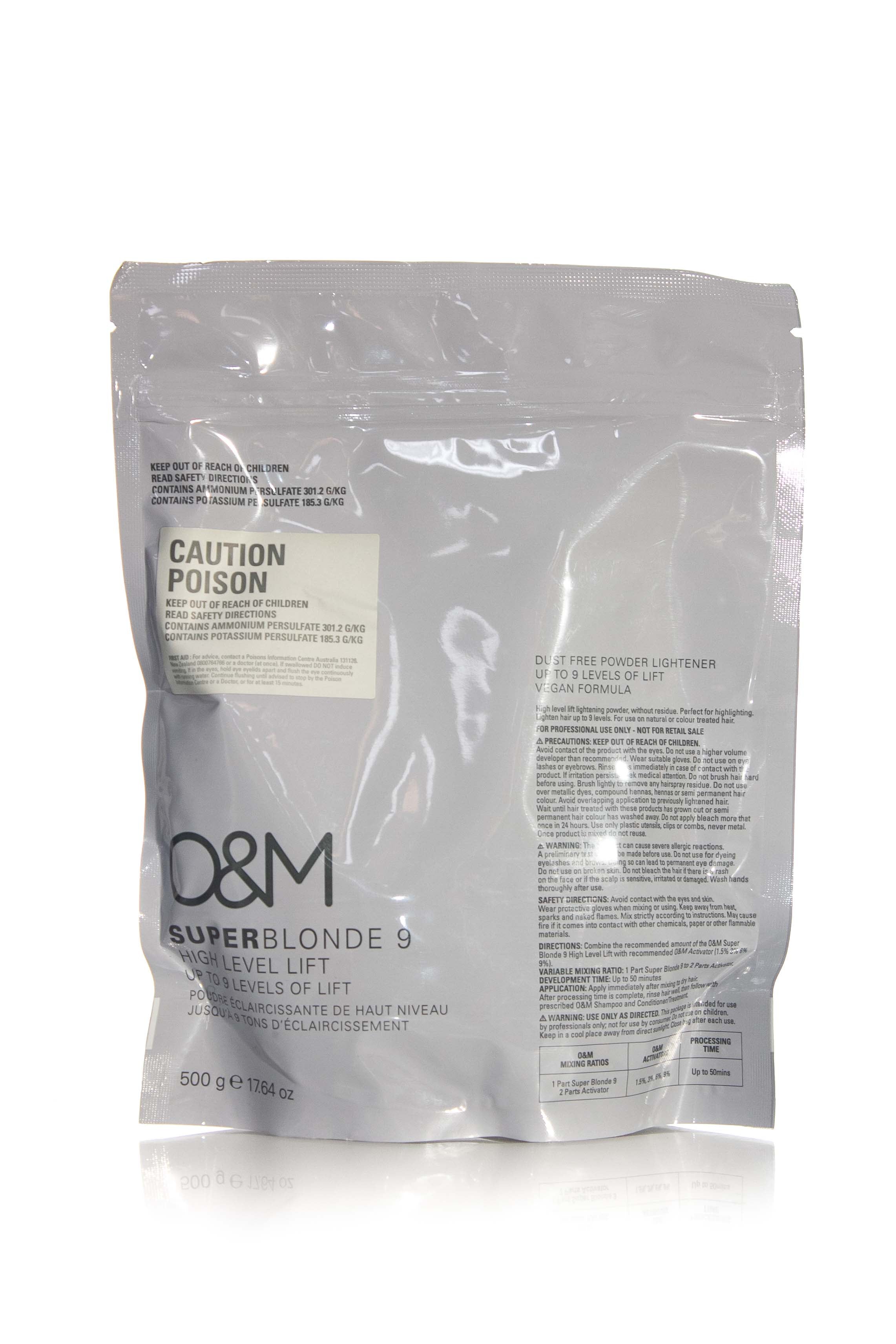 O&M SUPER BLONDE High Level 9 Lift Powder Lightener | Various Sizes ...