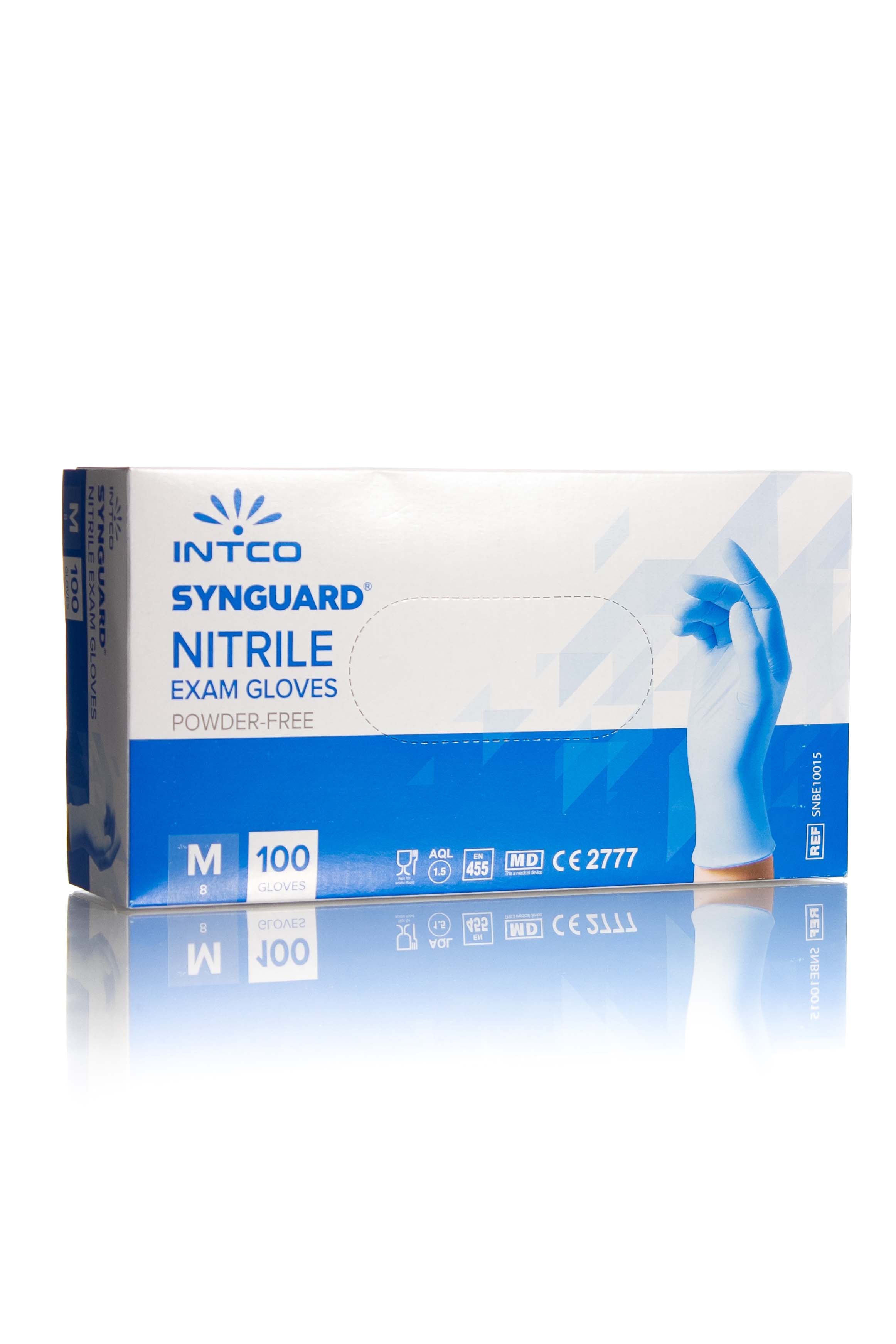 INTCO SYNGUARD BLUE NITRILE POWDER-FREE GLOVES 100 GLOVES - MEDIUM ...